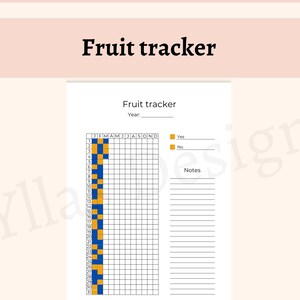 Fruit Tracker Printable Pdf Habit Tracker Healthy Eating Health Tracker ...