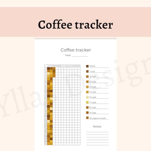 Coffee Tracker Printable Pdf Caffeine Tracker Health Tracker Food ...