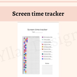 Screen Time Tracker Printable Pdf Habit Tracker Phone Tracker Journal ...