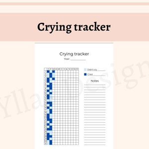 Crying Tracker Printable Pdf Crying Log Tracker Mood Tracker Emotion ...