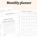 Undated Monthly Planner Printable PDF Minimalist Monthly Calendar ...