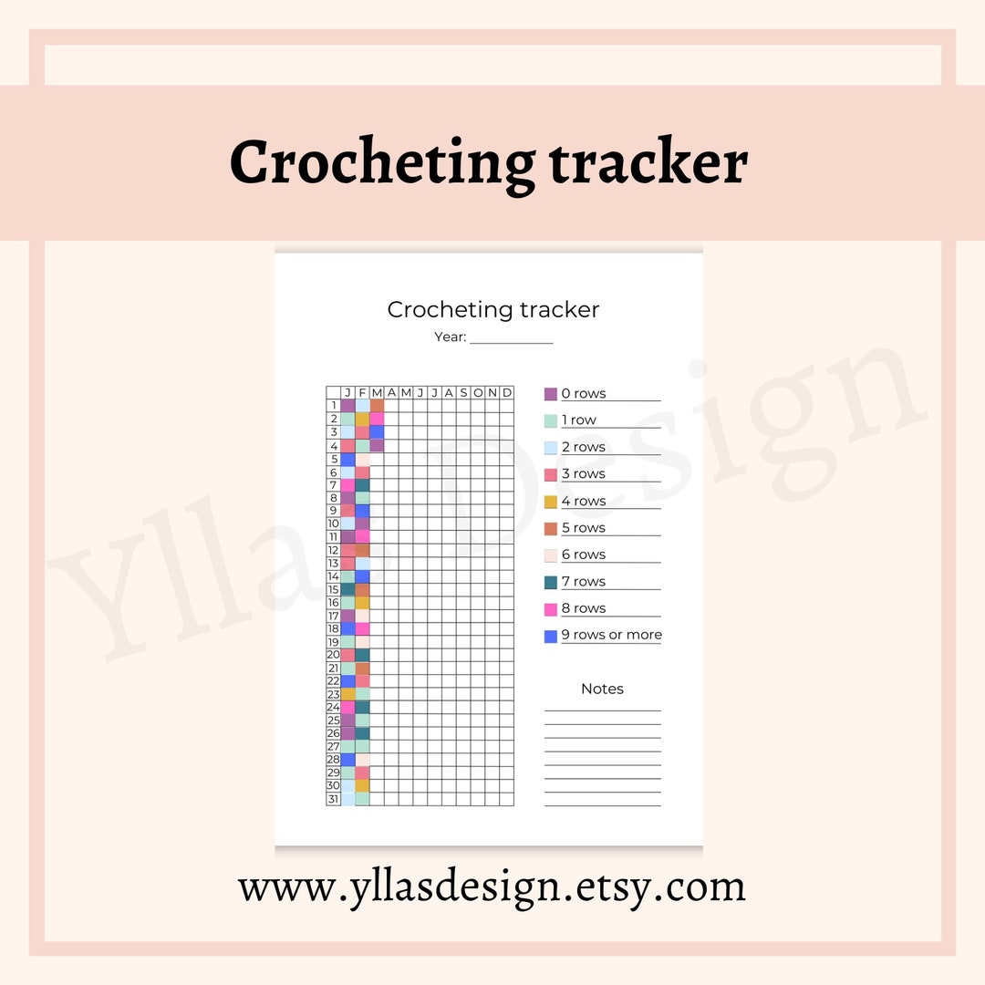 Crocheting Tracker Printable Pdf Habit Tracker Hobby Tracker Crochet ...