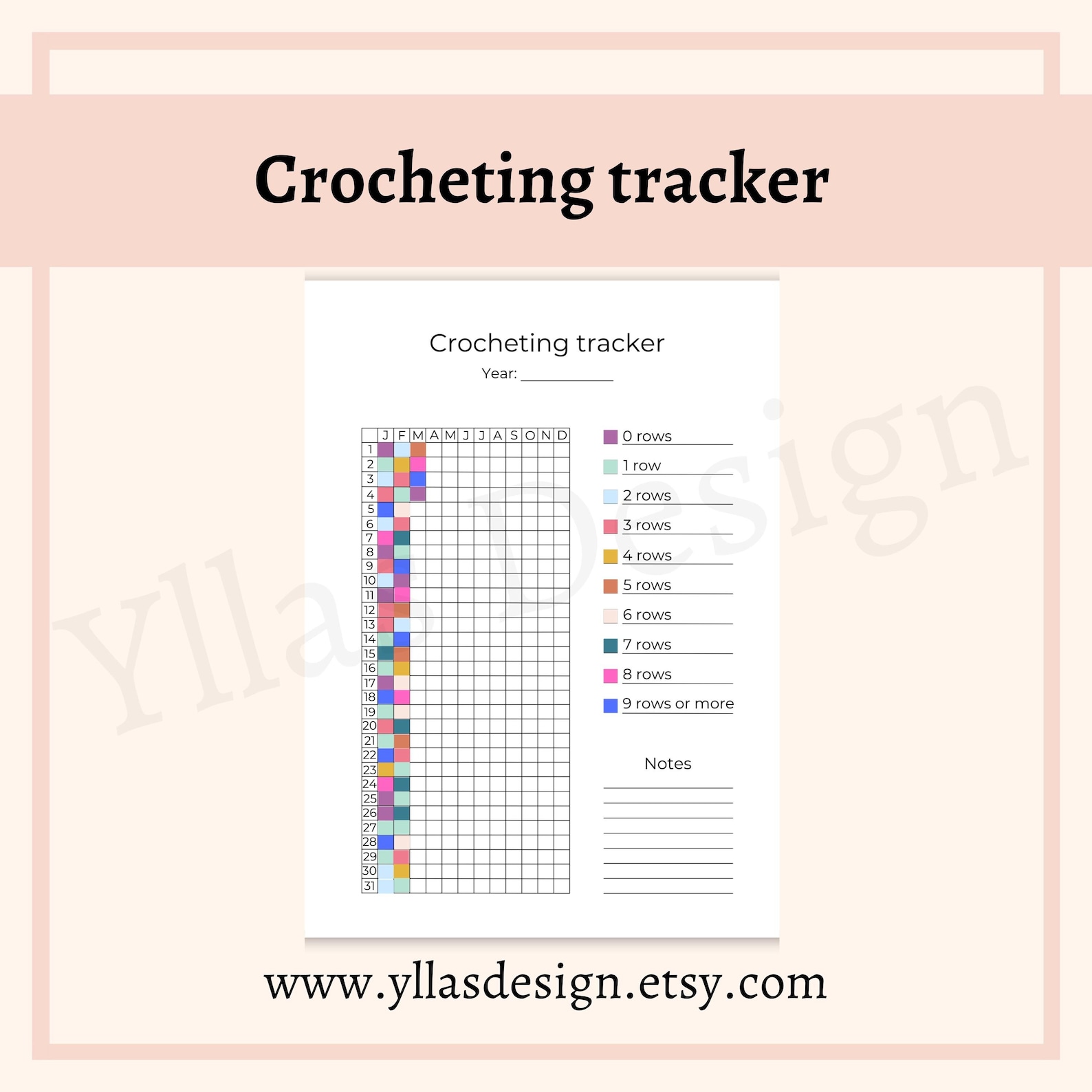 Crocheting Tracker Printable Pdf Habit Tracker Hobby Tracker Crochet ...