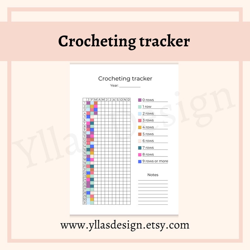Crocheting Tracker Printable Pdf Habit Tracker Hobby Tracker Crochet ...