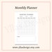 Undated Monthly Planner Printable PDF Minimalist Monthly Calendar ...