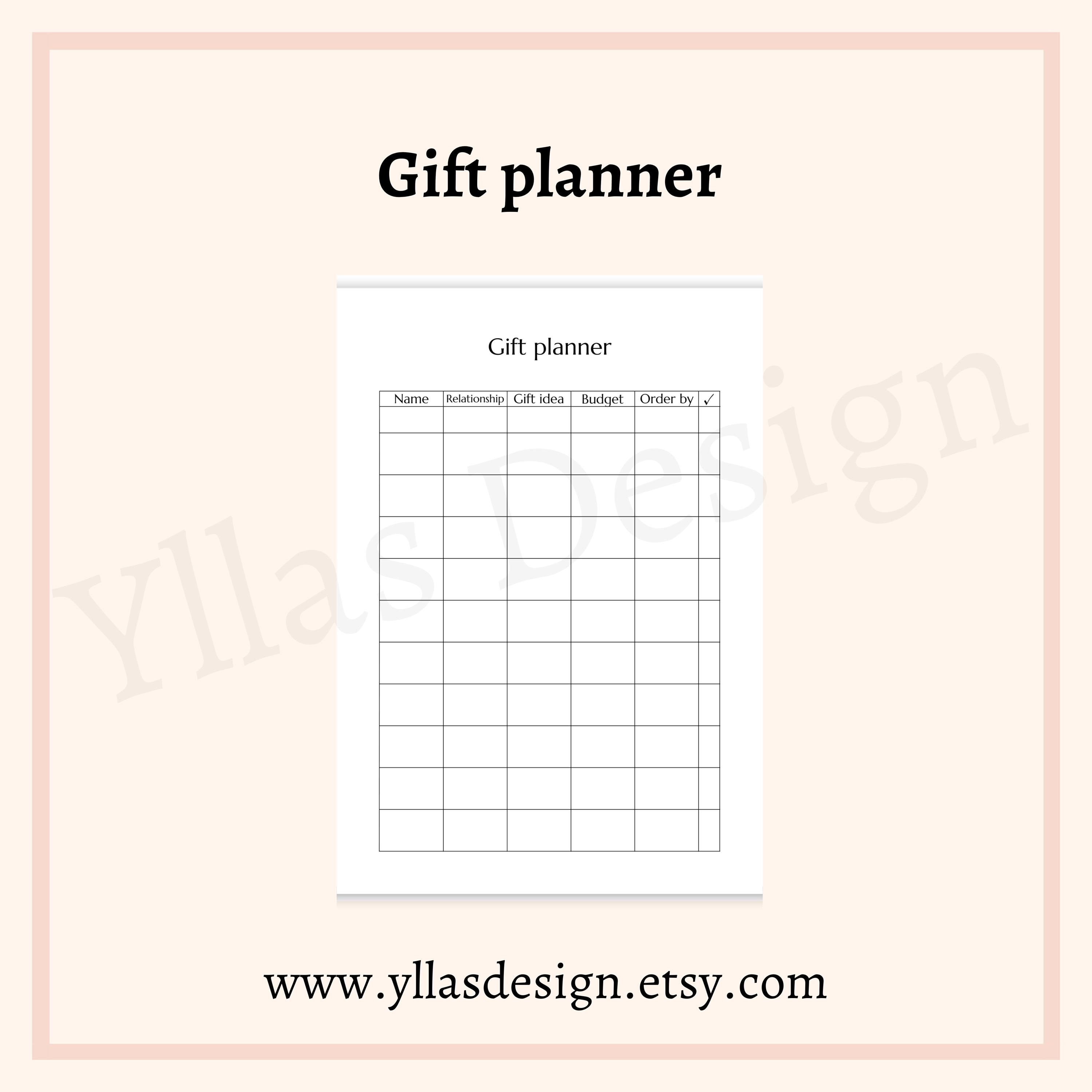 Gift Planner Bundle Printable Pdf Gift Ideas Shopping List Christmas ...