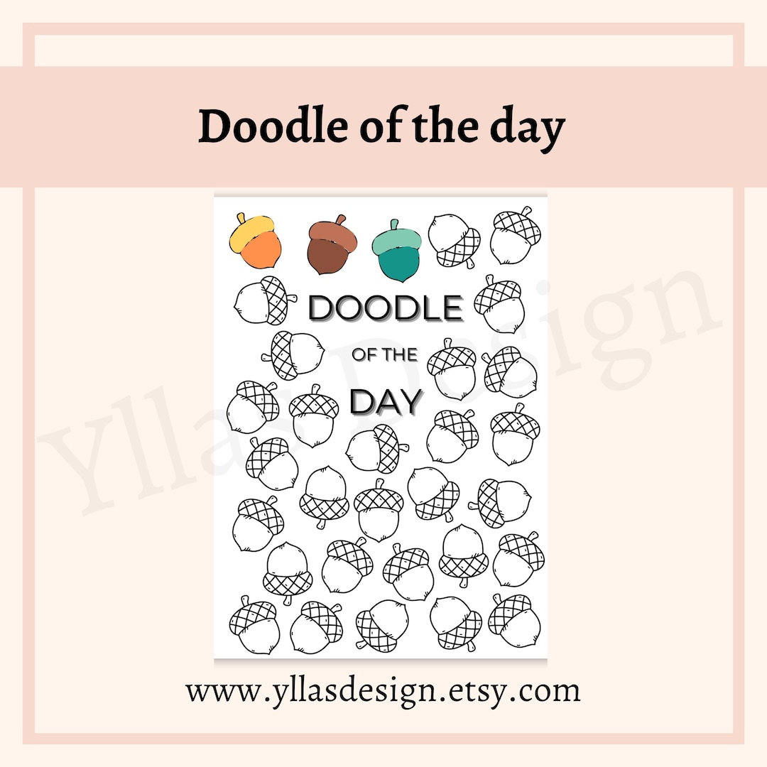 Acron Doodle of the Day Printable Pdf Fall Planner Page Journal Page ...