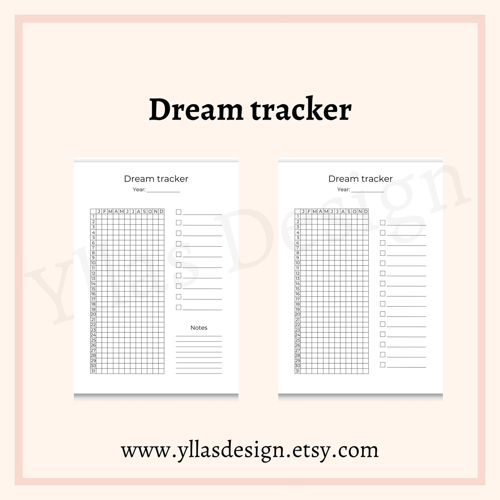Dream Tracker Printable Pdf Journal Page Sleep Tracker Dream Log Dream ...