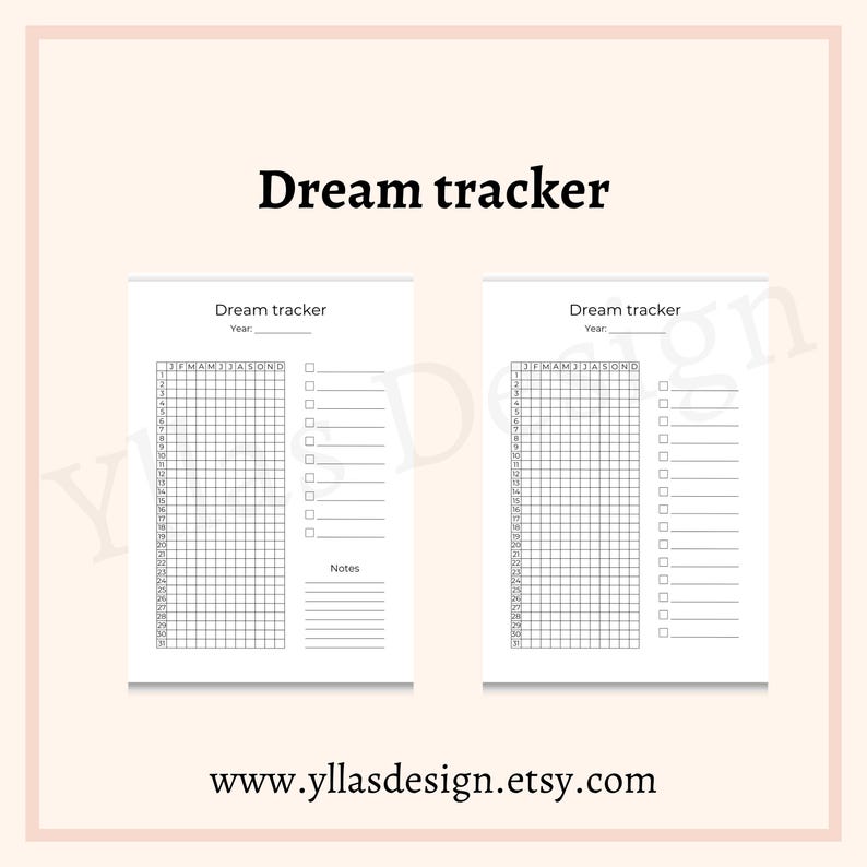 Dream Tracker Printable Pdf Journal Page Sleep Tracker Dream Log Dream ...