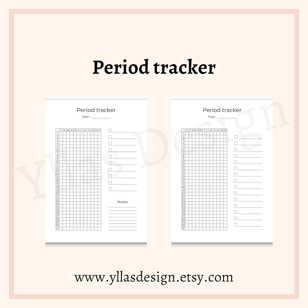 Period Tracker Printable Pdf a Year in Pixels Period Planner Page ...