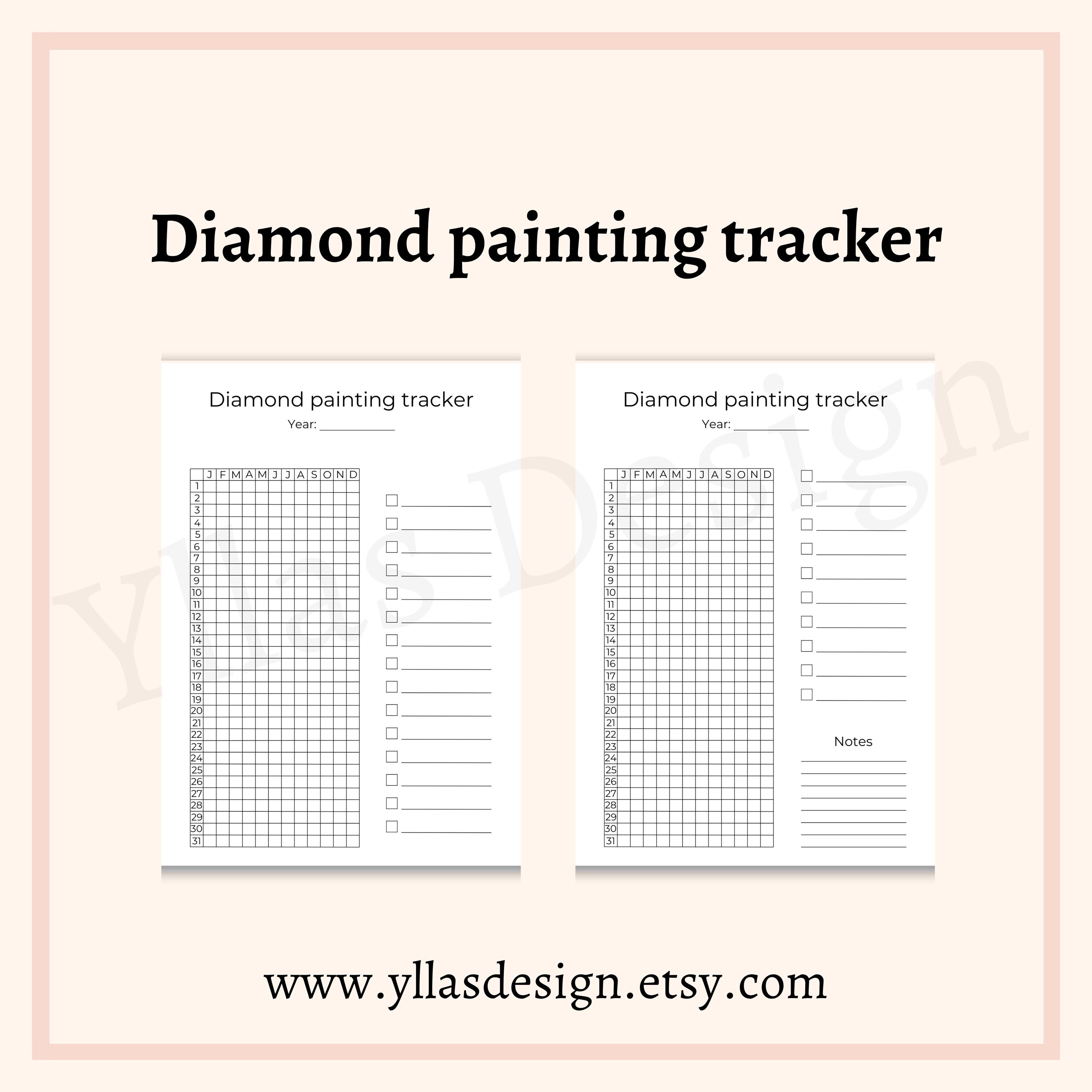 Diamond Painting Tracker Printable Pdf Habit Tracker Hobby Tracker ...