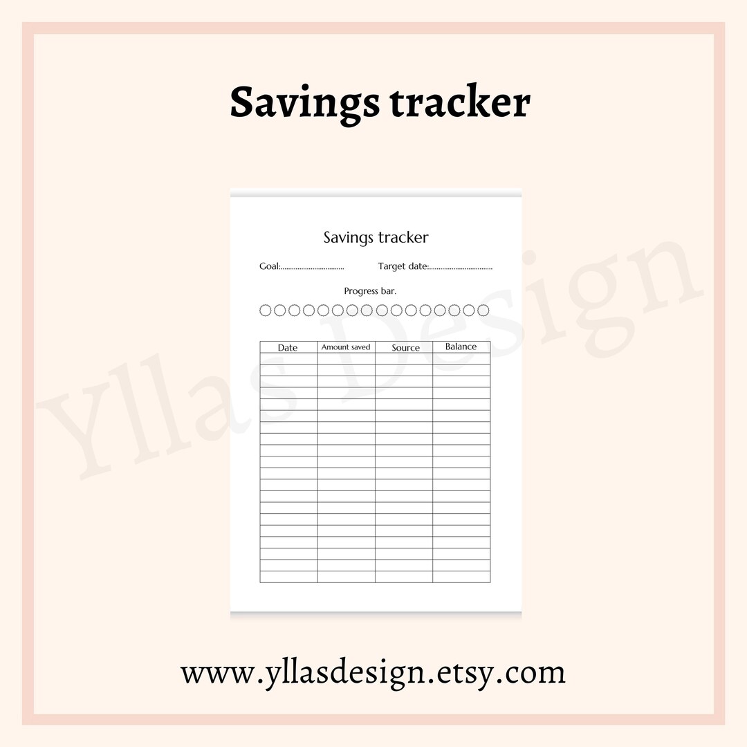 Savings Tracker Printable Pdf Money Savings Tracker Budget Planner ...