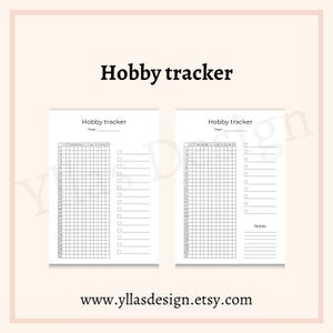Hobby Tracker Printable Pdf Hobby Journal Page Habit Tracker Wellness ...