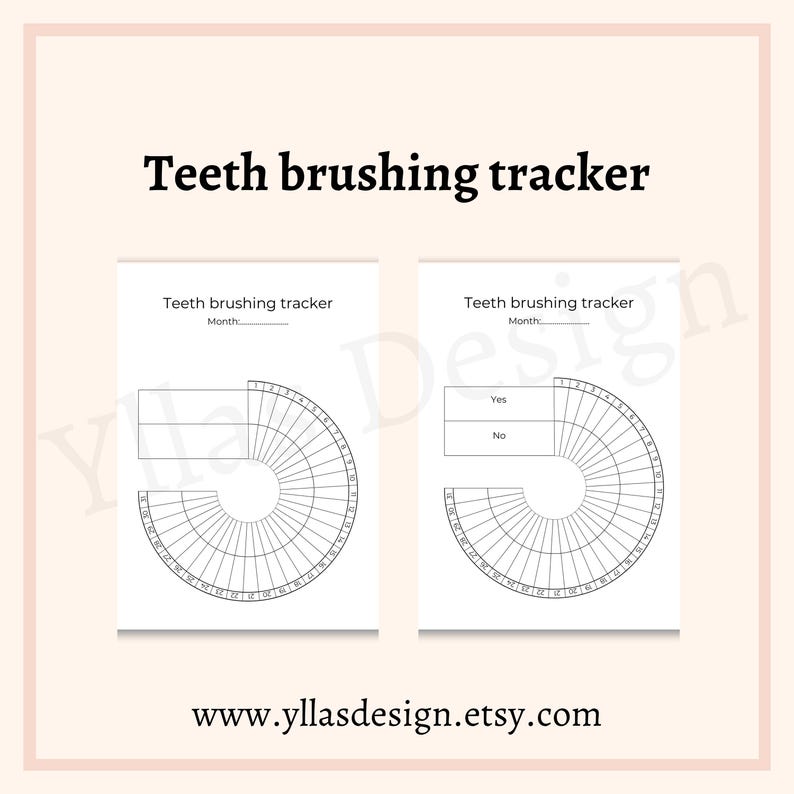 Teeth Brushing Tracker Printable Pdf Dental Hygiene Tracker Kids Teeth ...