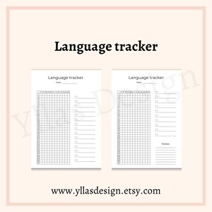 Language Tracker Printable Pdf New Language Log Learning Language Habit ...