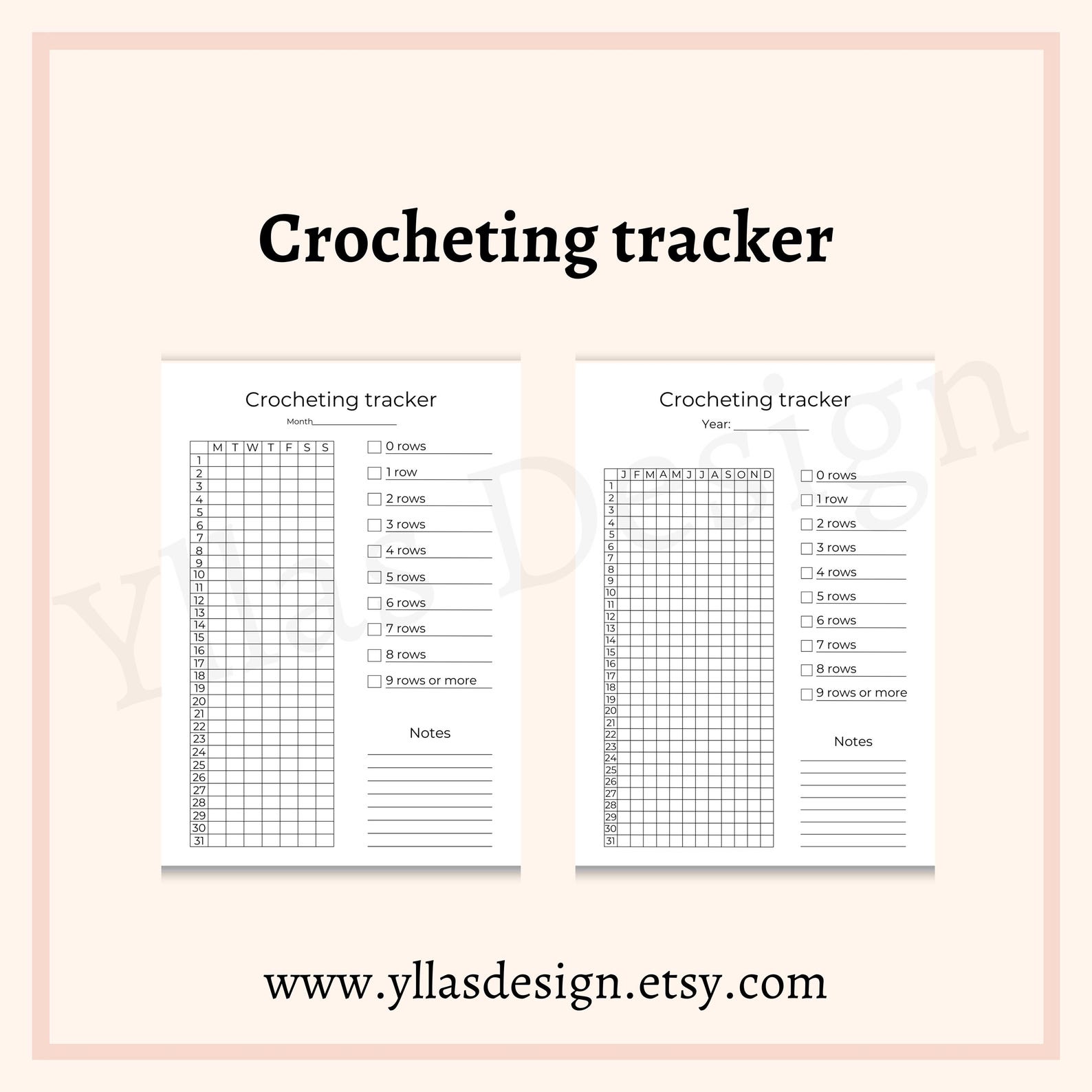 Crocheting Tracker Printable Pdf Habit Tracker Hobby Tracker Crochet ...