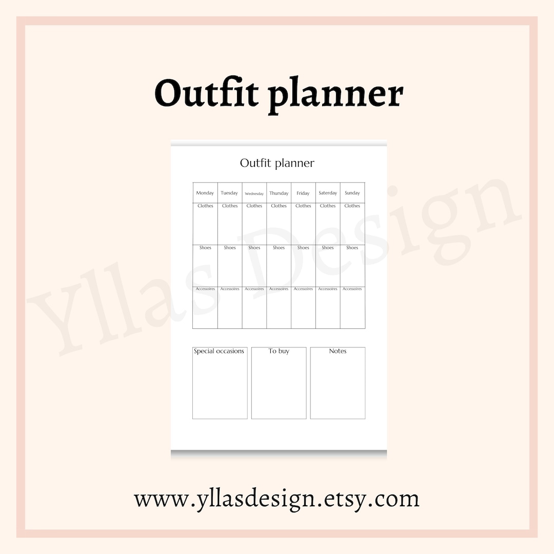 Outfit Planner Printable Pdf Outfit Planner for Men and Women Travel ...
