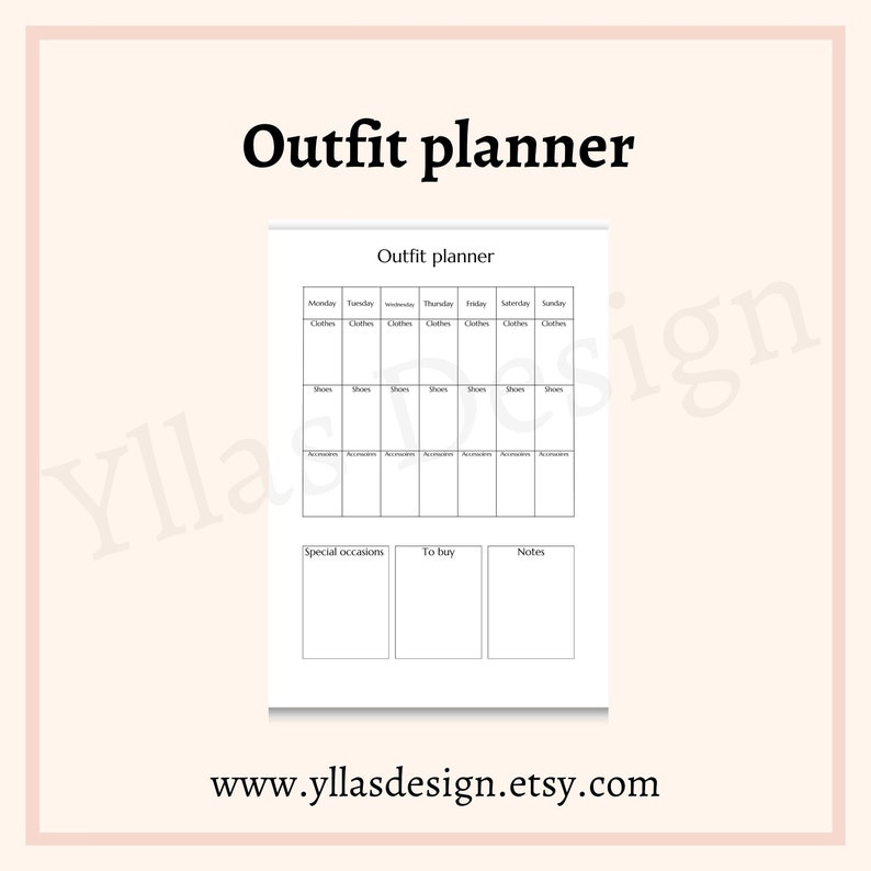 Outfit Planner Printable Pdf Outfit Planner for Men and Women Travel ...