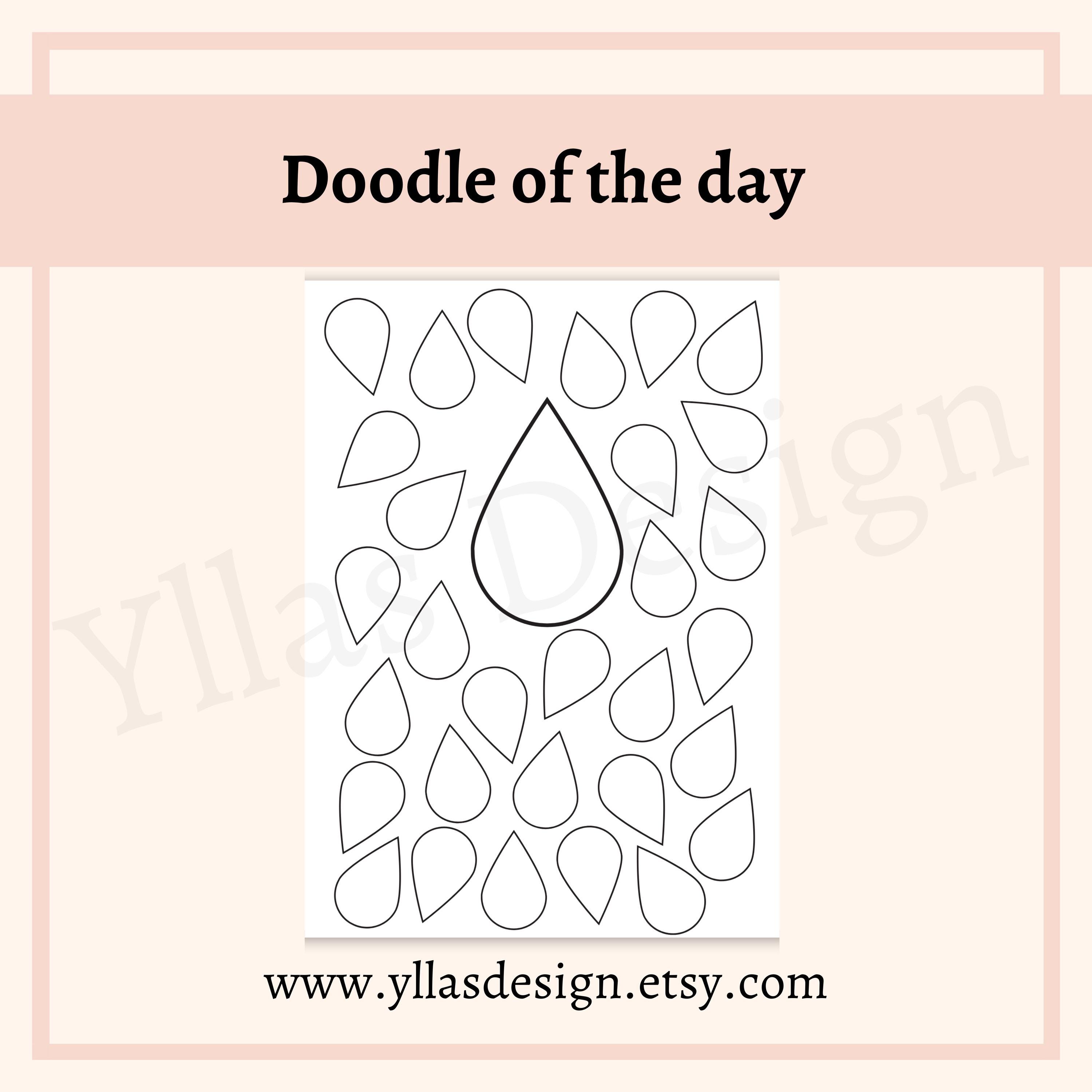 Rain Doodle of the Day Printable Pdf Planner Page Journal Page Daily ...