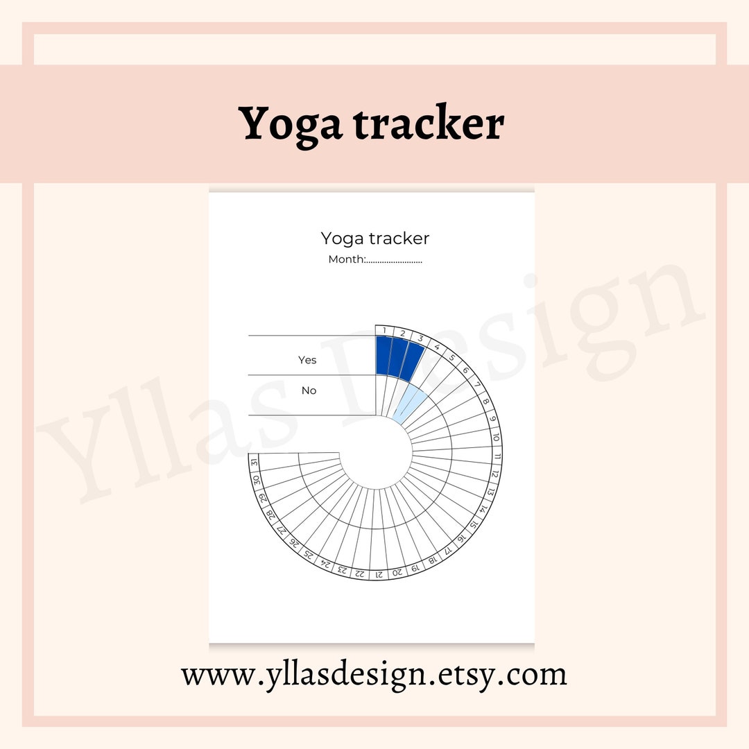 Yoga Tracker Printable Pdf Health Tracker Fitness Tracker Meditation ...