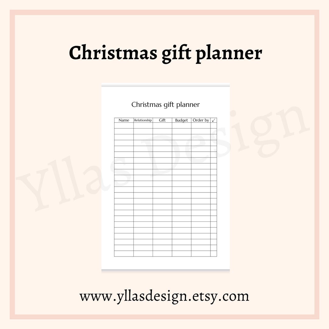 Gift Planner Bundle Printable Pdf Gift Ideas Shopping List Christmas ...