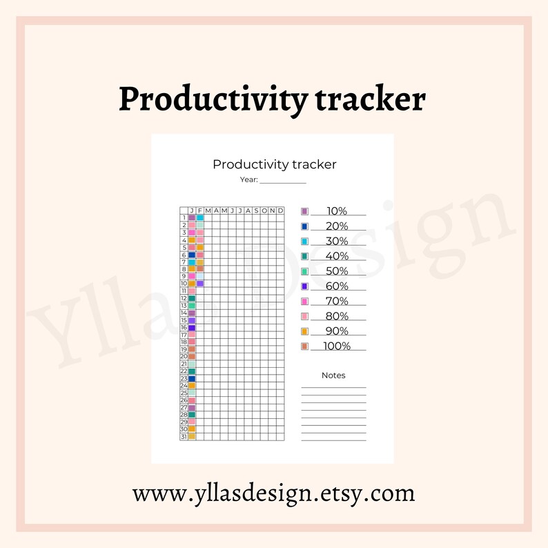 Productivity Tracker Printable Pdf Productivity Planner Page ...