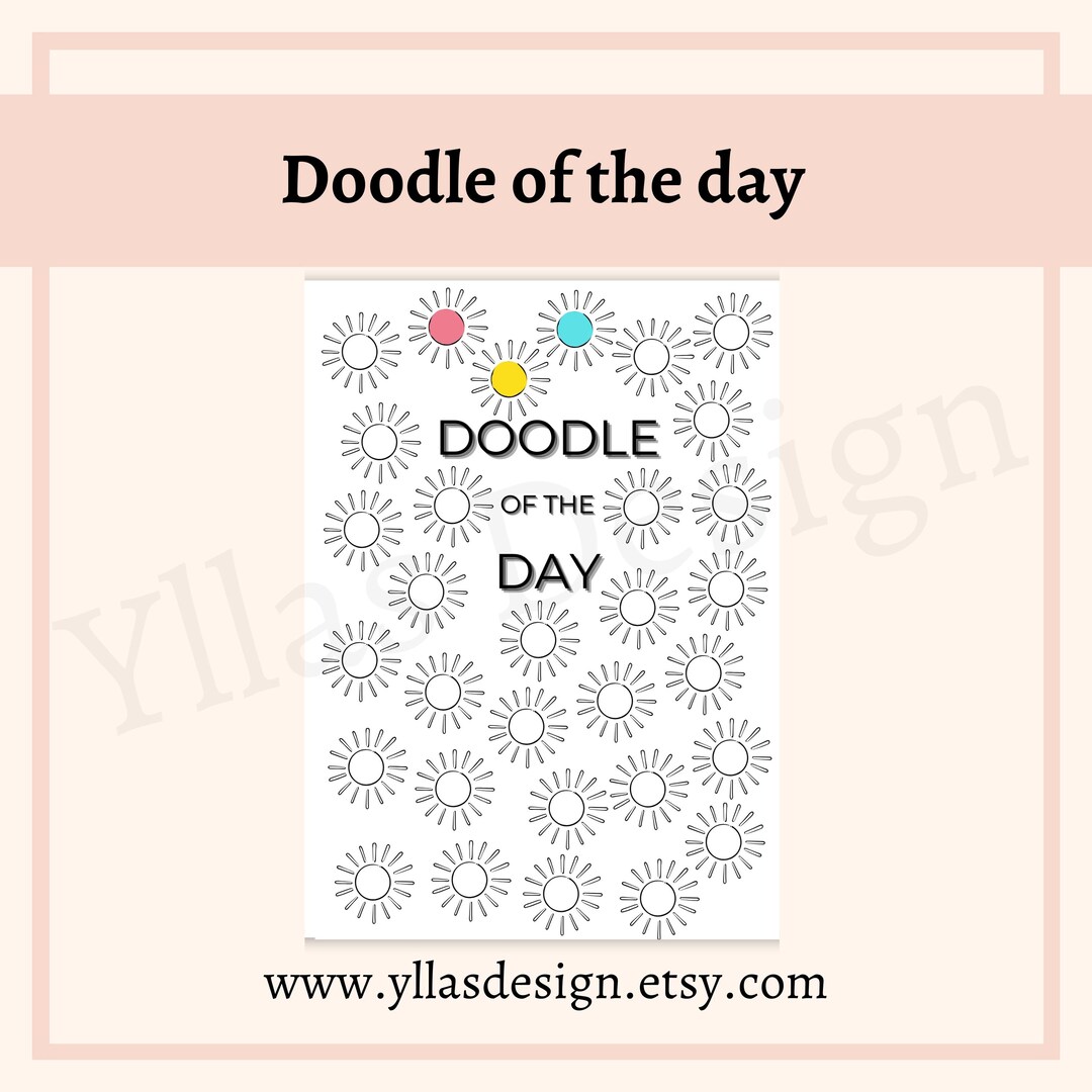 Sun Doodle of the Day Printable Pdf Planner Page Journal Page Daily ...