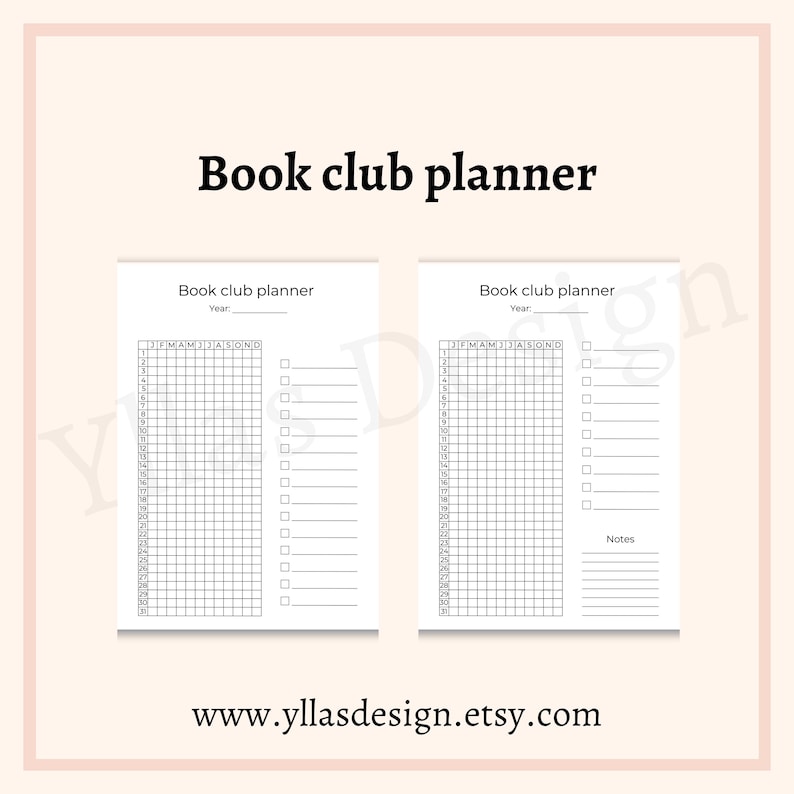 Book Club Planner Printable Pdf Reading Tracker Book Club Tracker Book ...