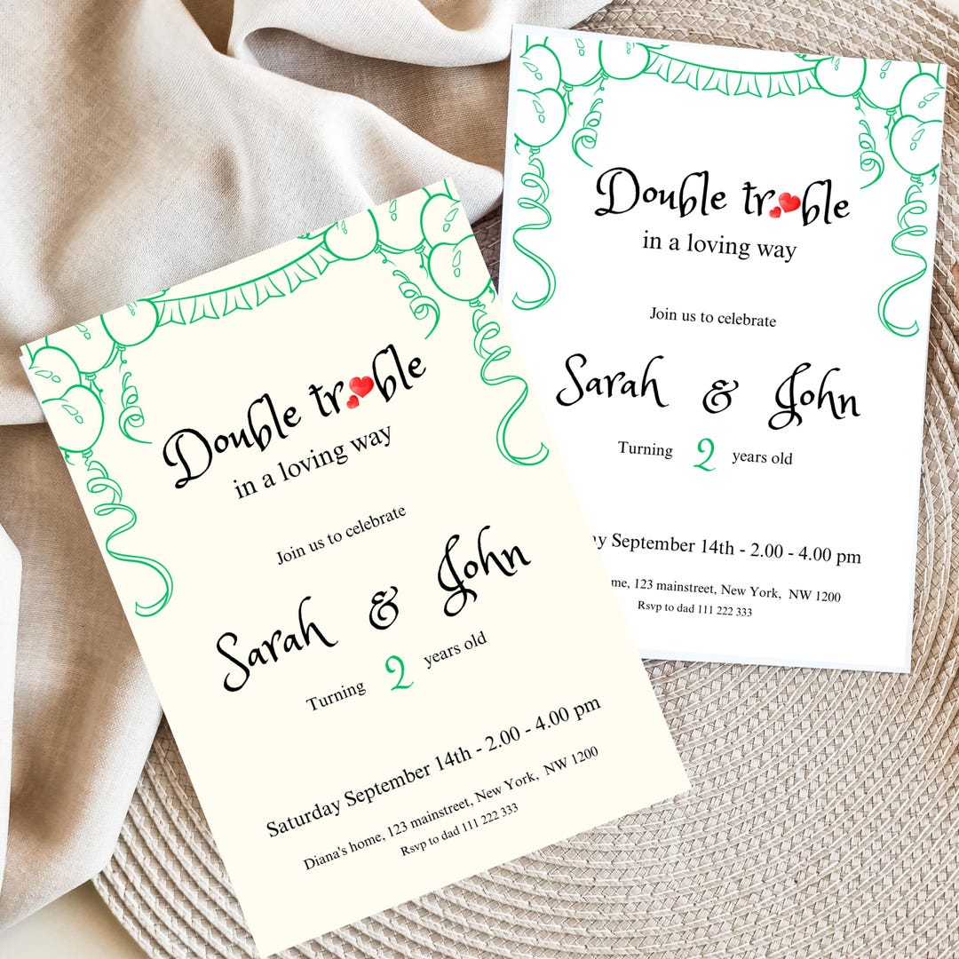 Sibling Birthday Party Join Birthday Party Invite Double Birthday ...