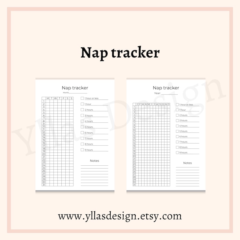 Nap Tracker Printable Pdf Sleep Tracker Daily Sleep Log Health Tracker ...