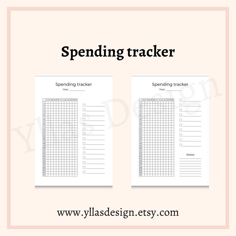 Spending Tracker Printable Journal Page Pdf Expense Tracker Finance ...
