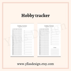 Hobby Tracker Printable Pdf Hobby Journal Page Habit Tracker Wellness ...