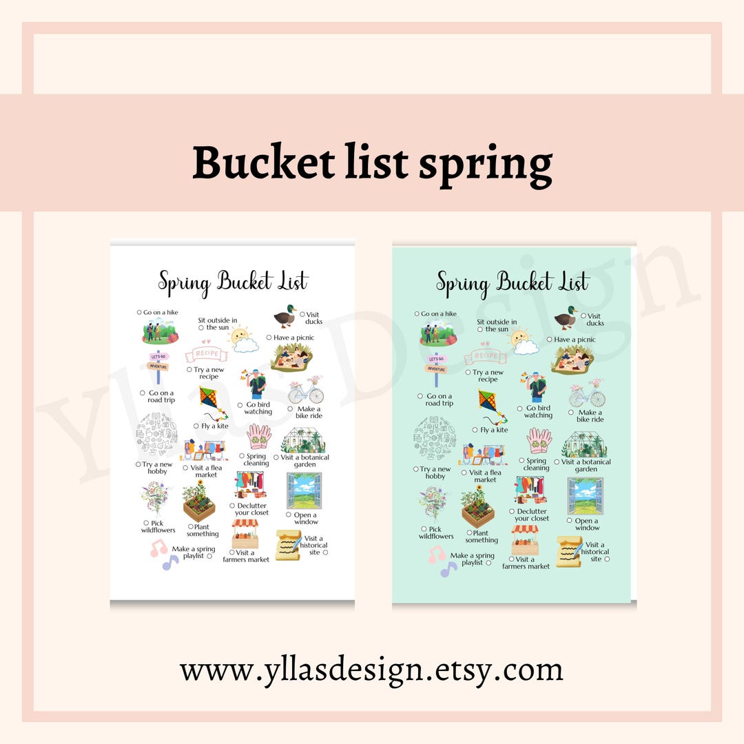 Spring Bucket List Printable Journal Page Pdf Spring Activities Spring ...