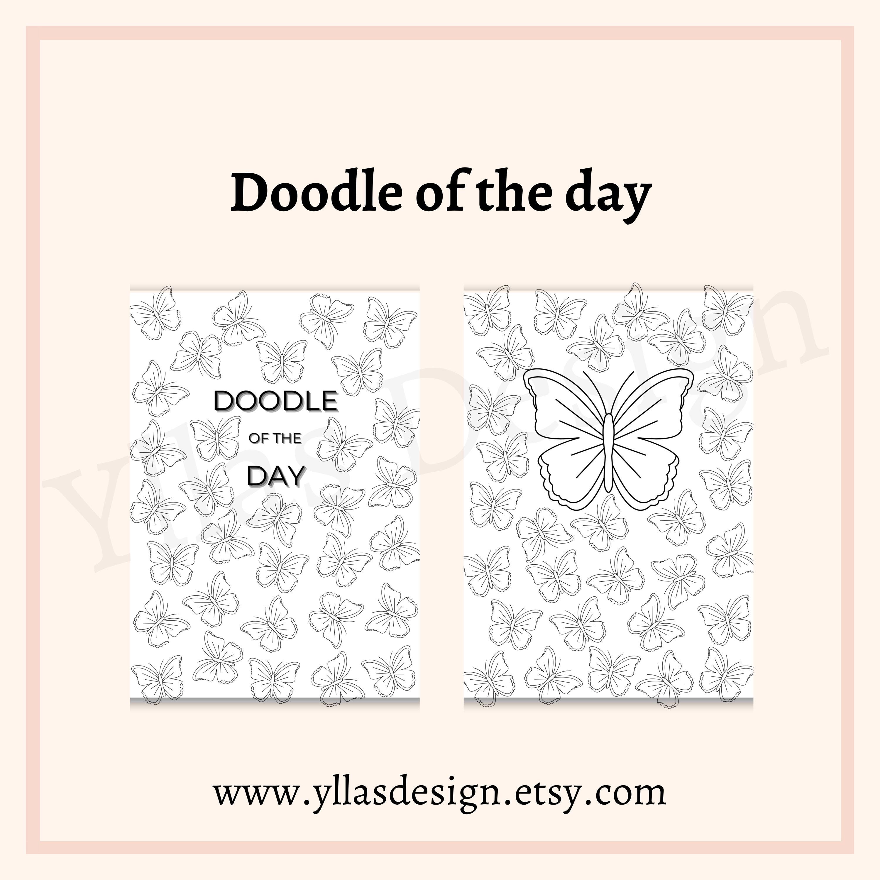 Butterfly Doodle of the Day Printable Pdf Planner Page Journal Page ...