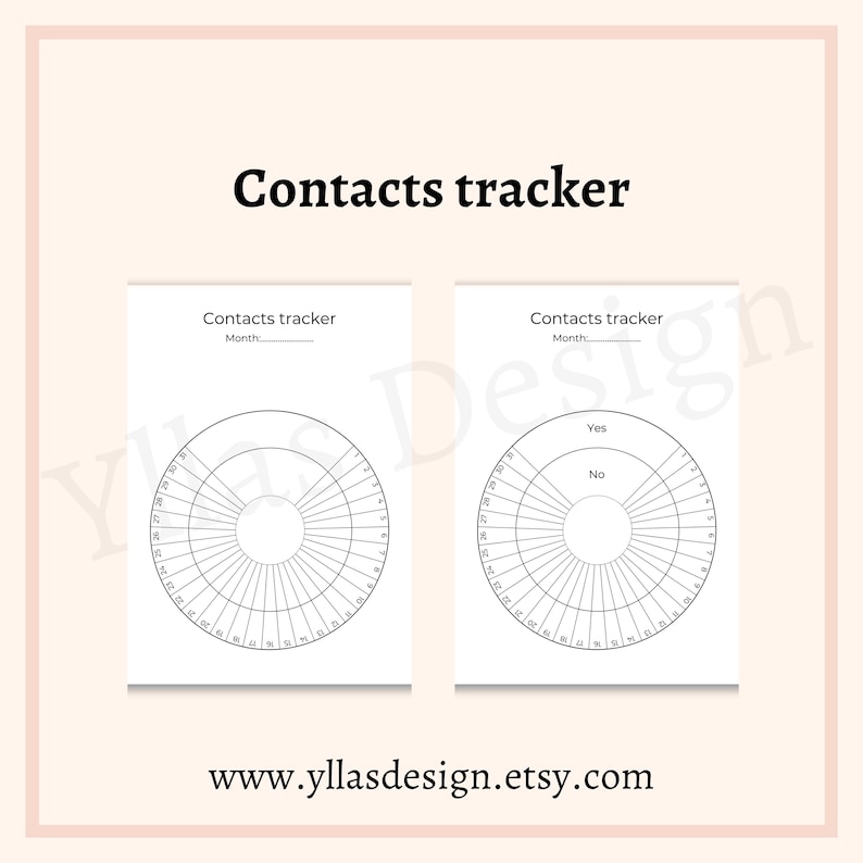 Contacts Tracker Printable Pdf Track Contacts Monthly Tracker Contact ...