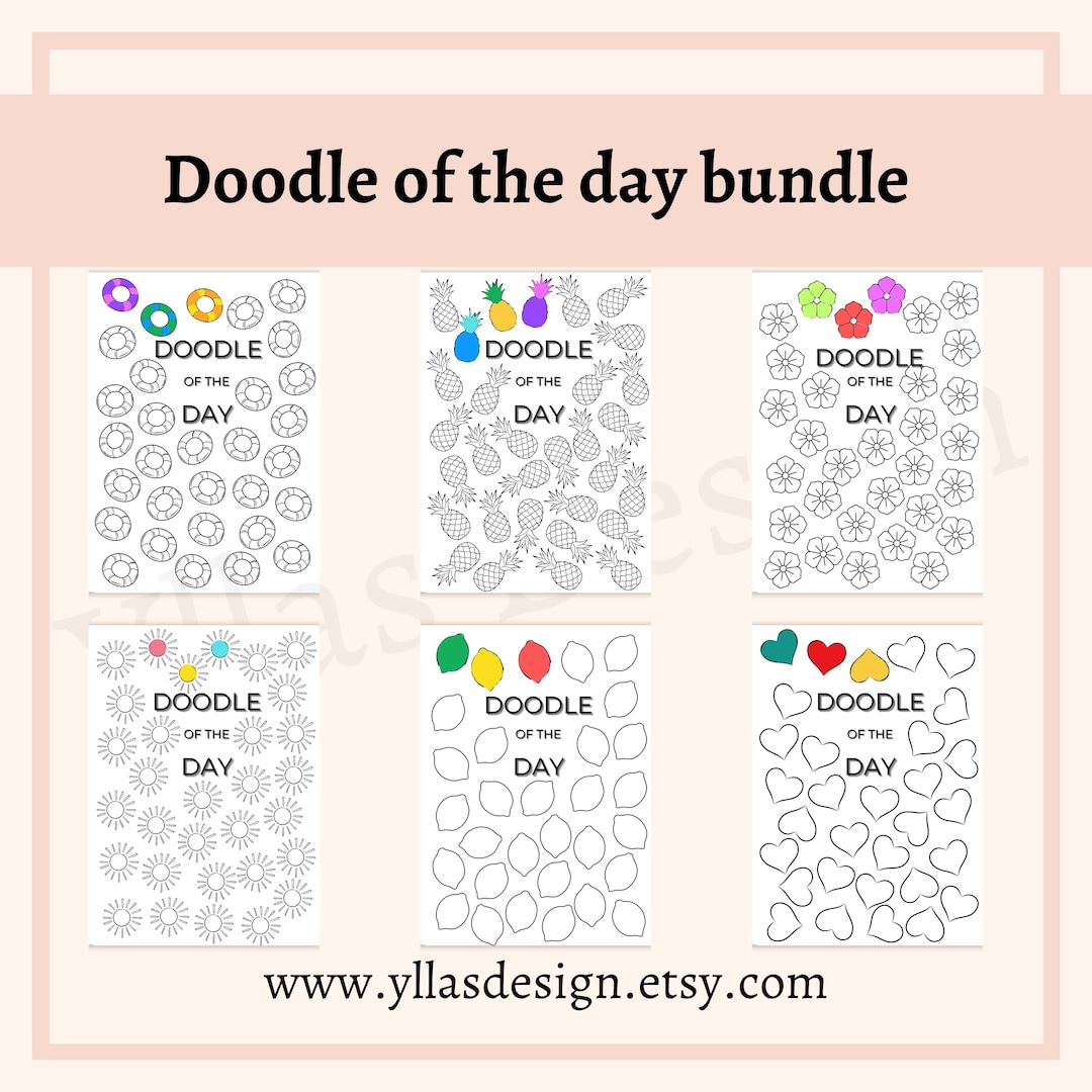 Doodle of the Day Bundle Printable Pdf Summer Journal Pages Planner ...