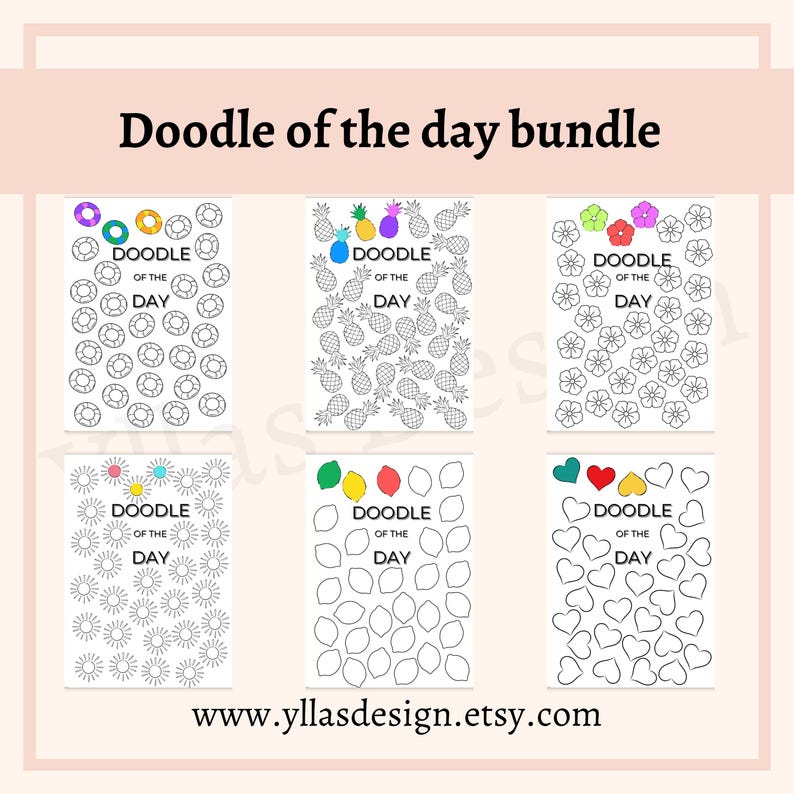 Doodle of the Day Bundle Printable Pdf Summer Journal Pages Planner ...