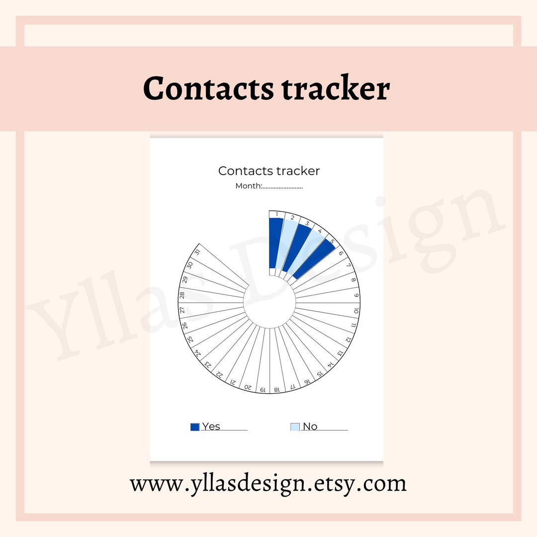 Contacts Tracker Printable Pdf Track Contacts Monthly Tracker Contact ...
