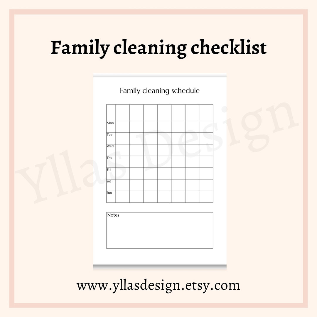 Family Cleaning Schedule Printable Pdf Cleaning Planner Family Weekly ...