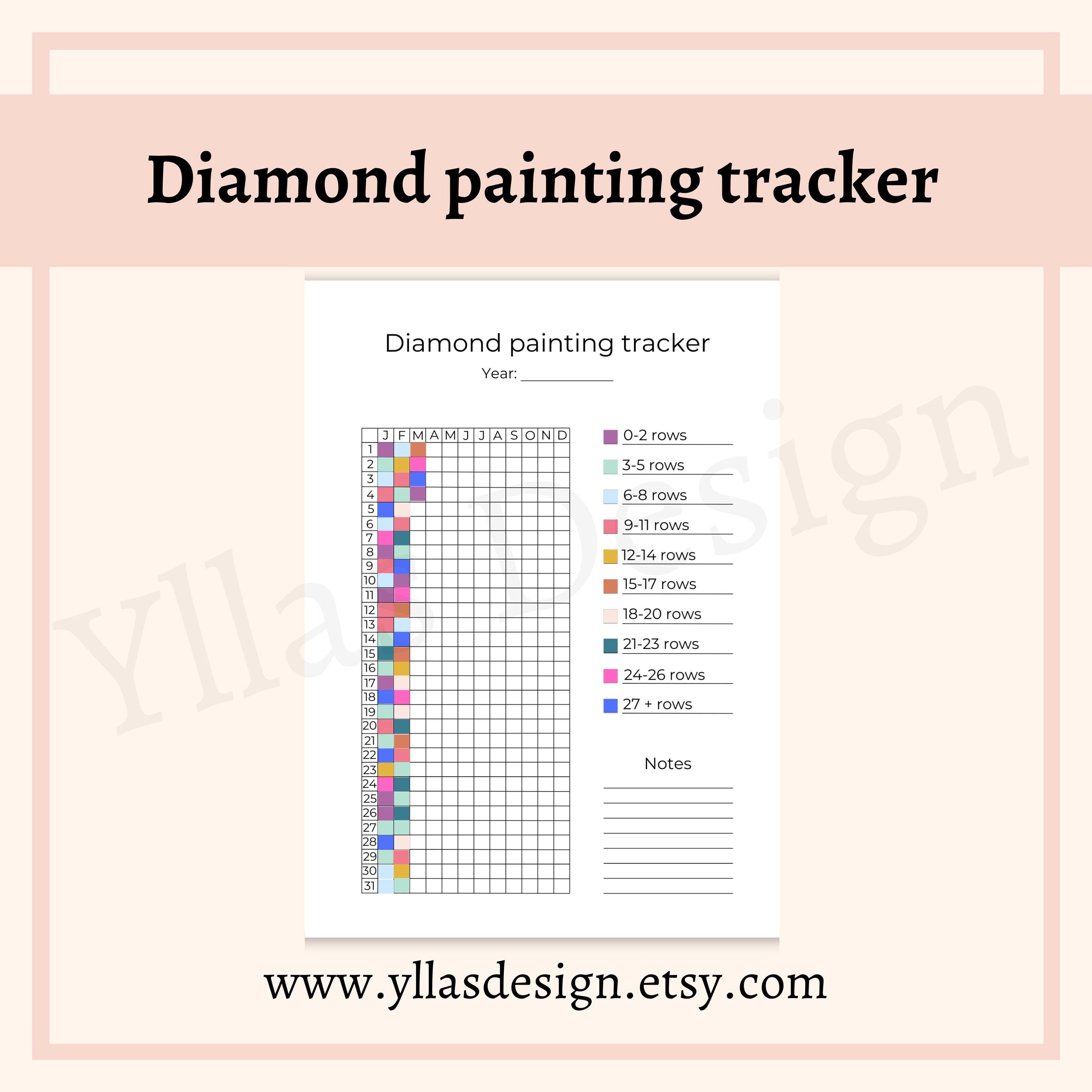 Diamond Painting Tracker Printable Pdf Habit Tracker Hobby Tracker ...