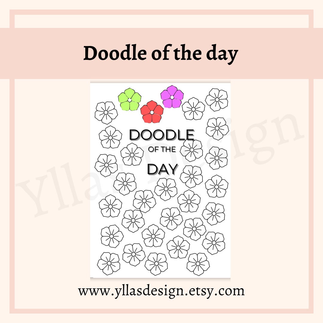 Flower Doodle of the Day Printable Pdf Planner Page Journal Page Daily ...
