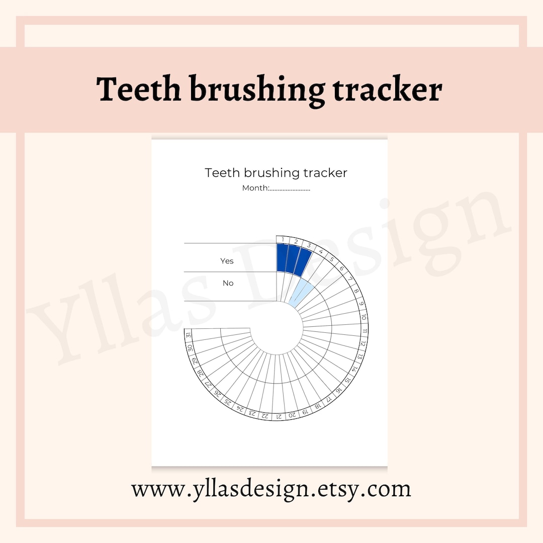 Teeth Brushing Tracker Printable Pdf Dental Hygiene Tracker Kids Teeth ...
