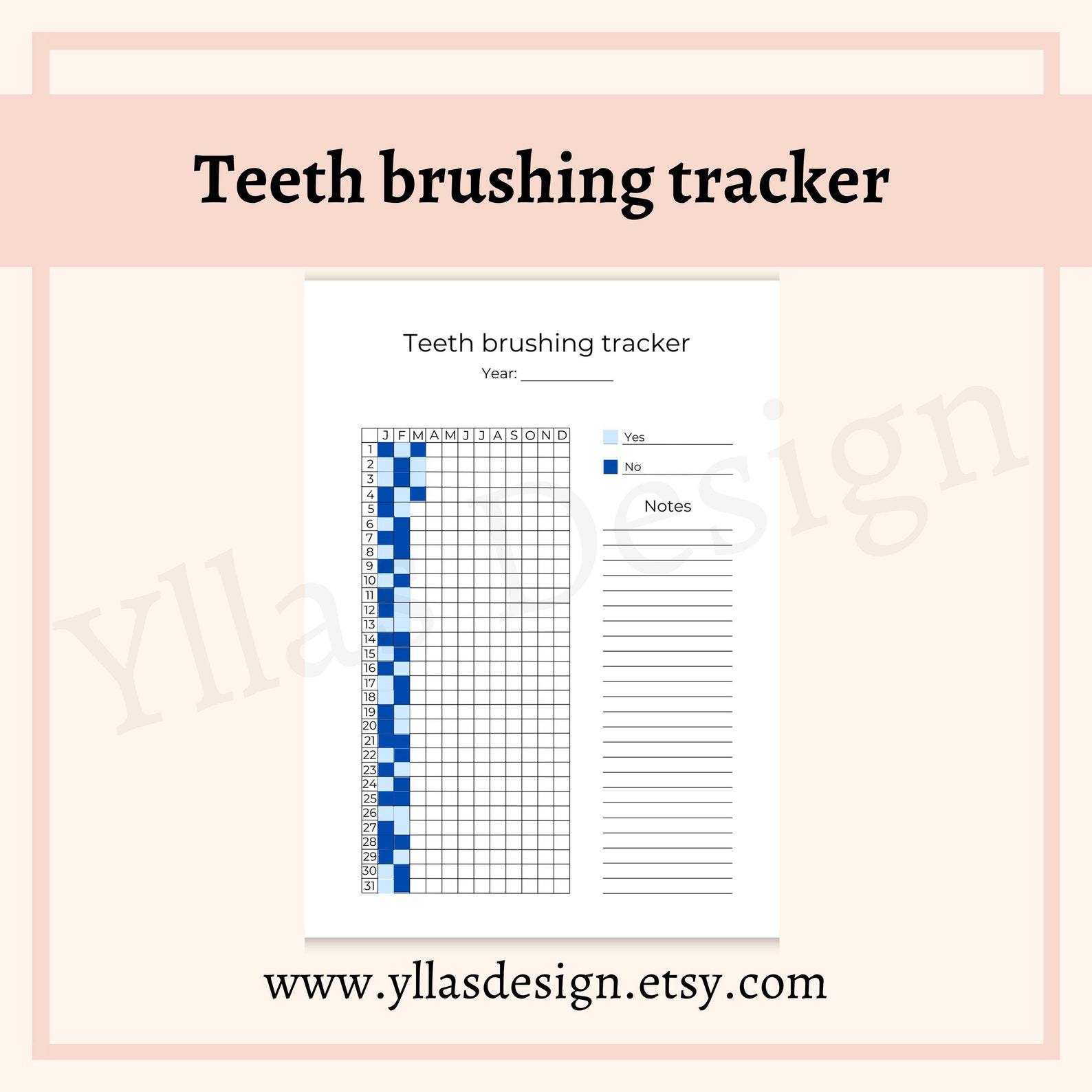 Teeth Brushing Tracker Printable Pdf Dental Hygiene Tracker Kids Teeth ...