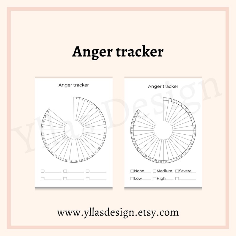 Anger Tracker Planner Page Printable Pdf Mood Tracker Daily Tracker a ...