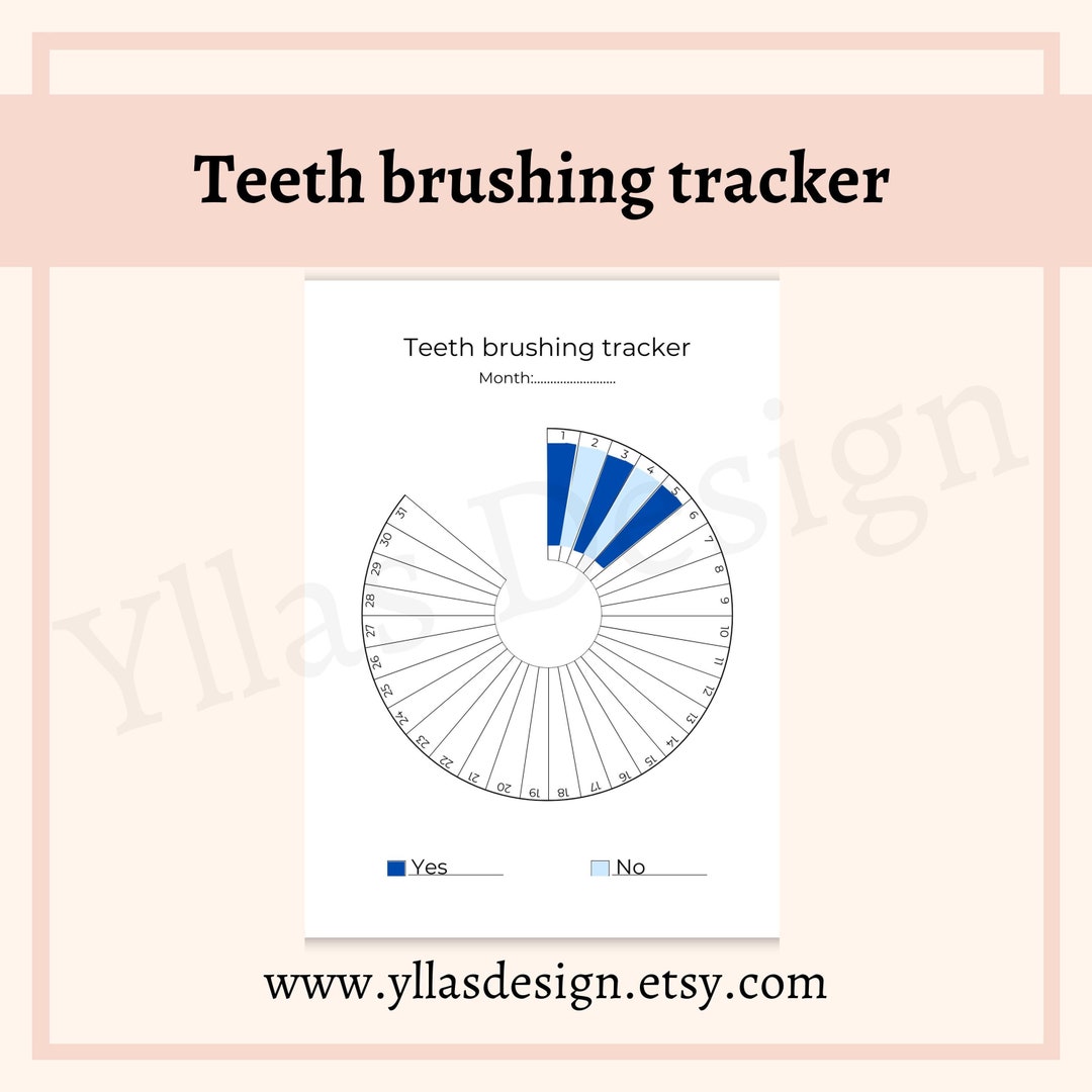 Teeth Brushing Tracker Printable Pdf Dental Hygiene Tracker Kids Teeth ...