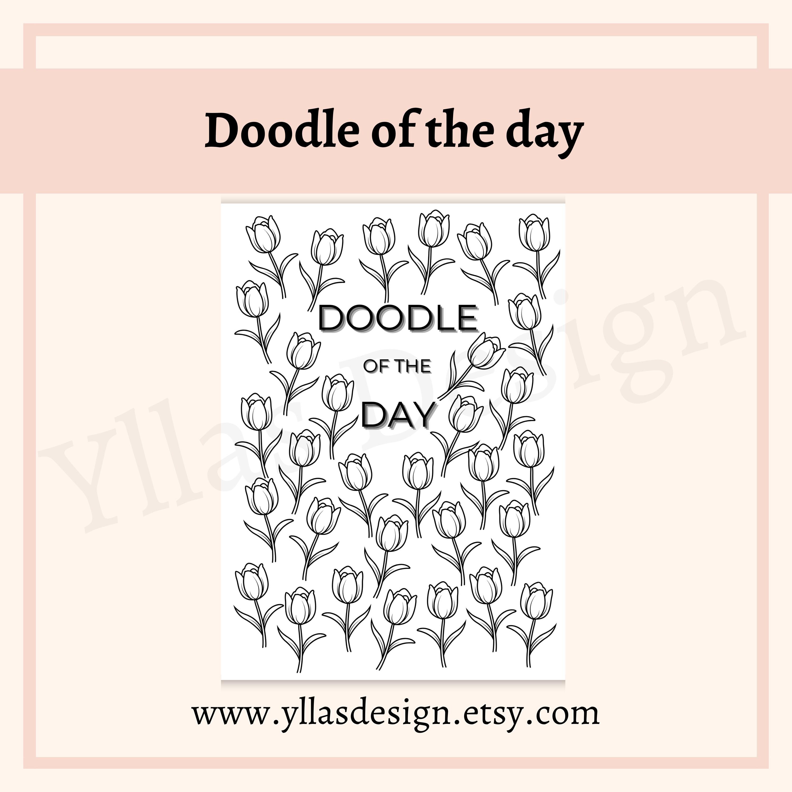 Tulip Doodle of the Day Printable Pdf Planner Page Journal Page Daily ...