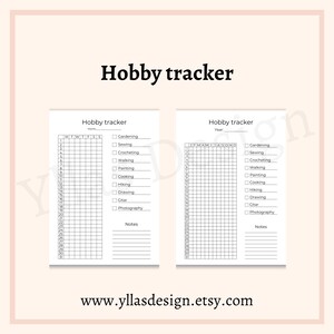 Hobby Tracker Printable Pdf Hobby Journal Page Habit Tracker Wellness ...