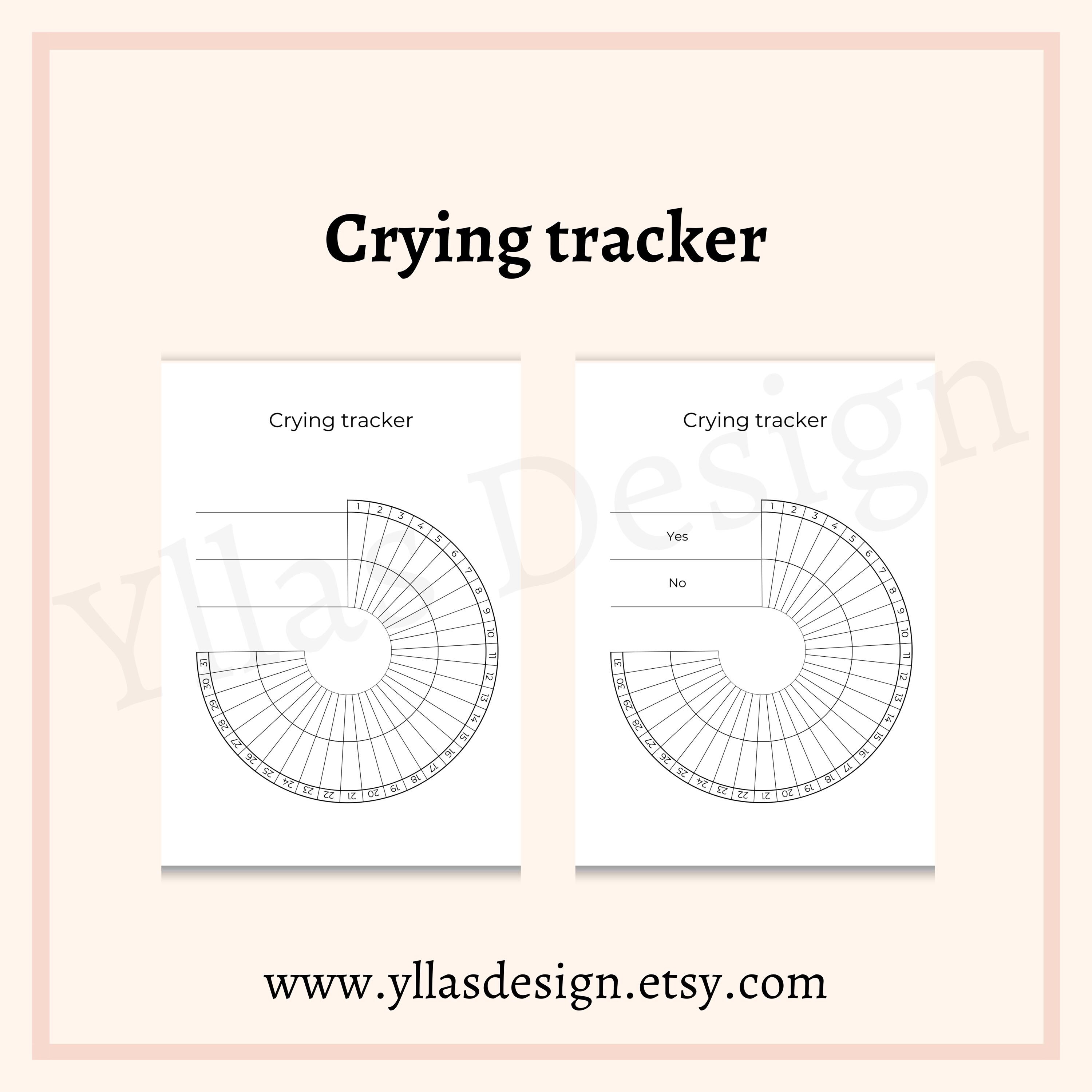 Crying Tracker Printable Pdf Crying Log Tracker Mood Tracker Emotion ...