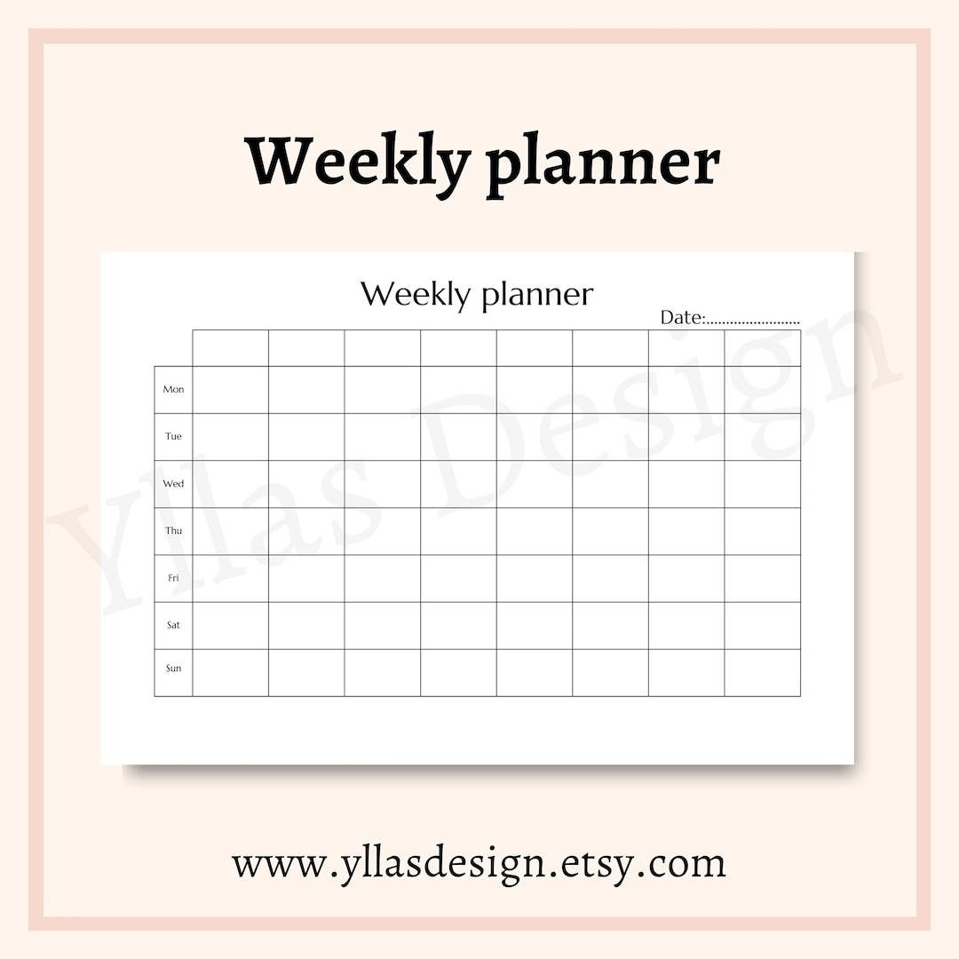 Weekly Family Planner Printable Pdf Weekly Minimalist Schedule 7 Day ...