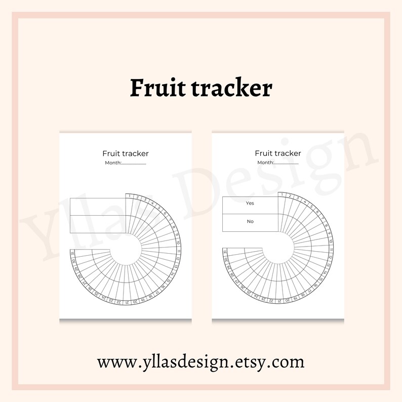 Fruit Tracker Printable Pdf Habit Tracker Healthy Eating Health Tracker ...